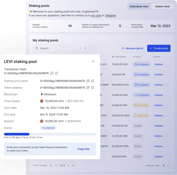 Maximize Staking Rewards with our easy to use Staking Pool Dashboard