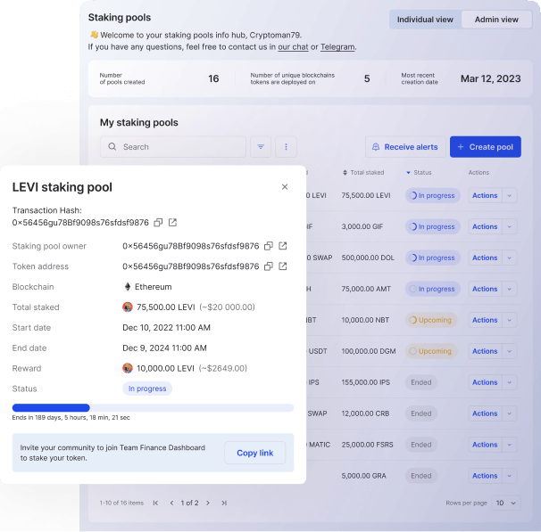 Maximize Staking Rewards with our easy to use Staking Pool Dashboard