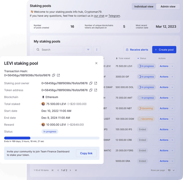 Maximize Staking Rewards with our easy to use Staking Pool Dashboard